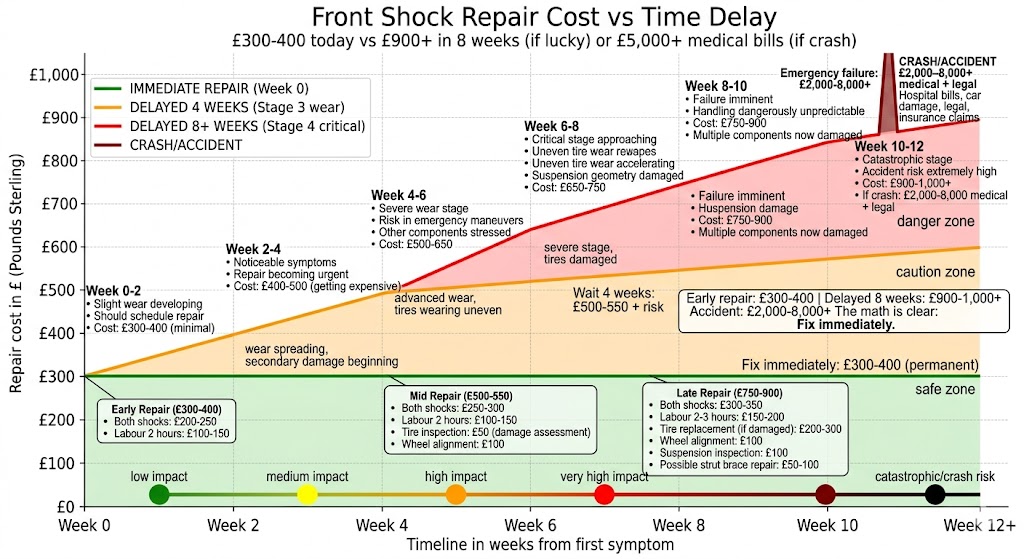Front Shock Symptoms: 5 Signs & Repair Timeline